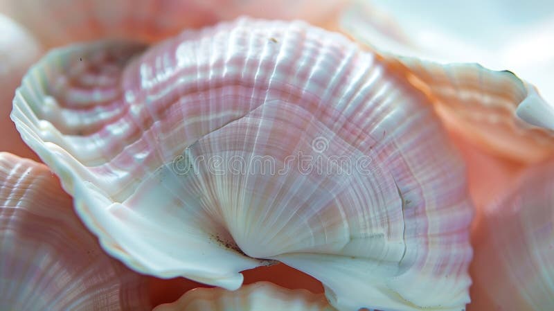 The Rounded Smooth Texture of a White and Pink Shell Resembling the ...