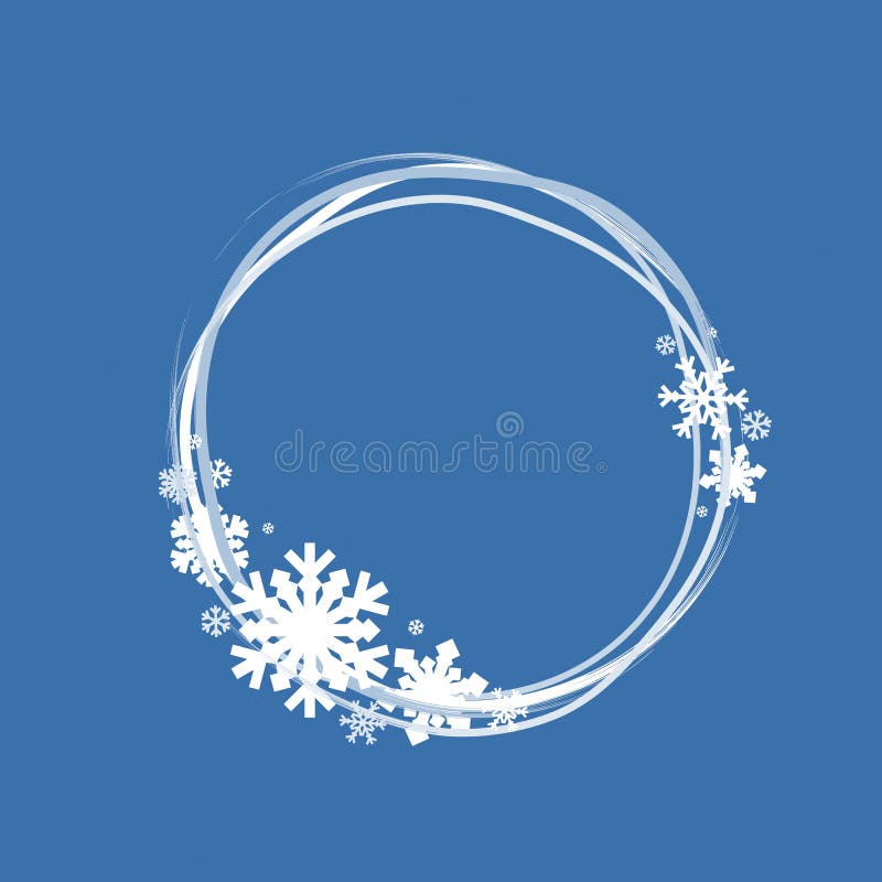 Rounded Snow Frame with Snowflakes. Vector Image Stock Vector ...
