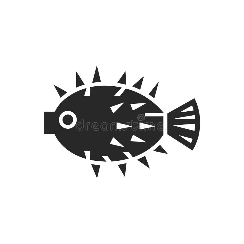 Rounded Spiky Fish Icon stock vector. Illustration of design - 361759007