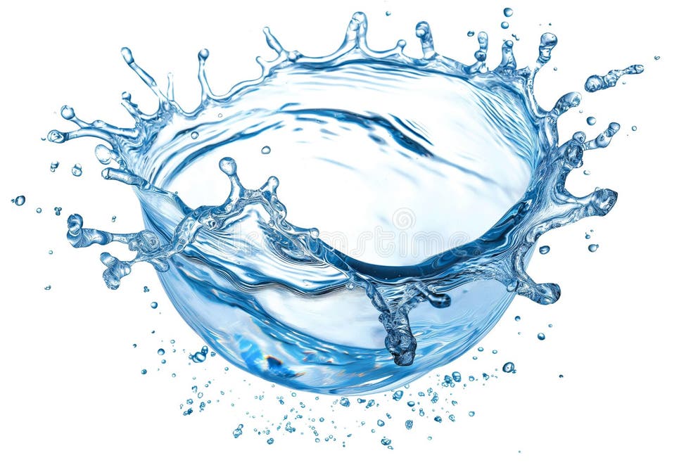 Rounded Splash of Blue Water Isolated on White Background Stock ...