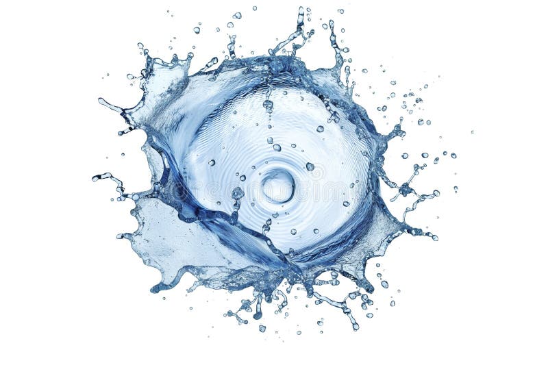 Rounded Splash of Blue Water Isolated on White Background Stock ...