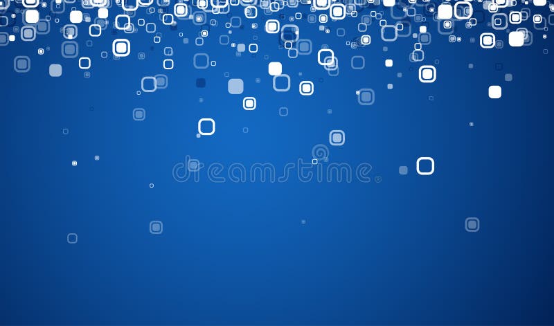 Rounded Square Confetti Falling On Blue Background Stock Vector ...