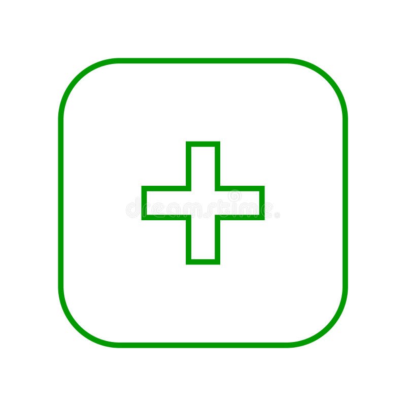Green Plus Sign. Positive Symbol Isolated on a White Background Stock ...