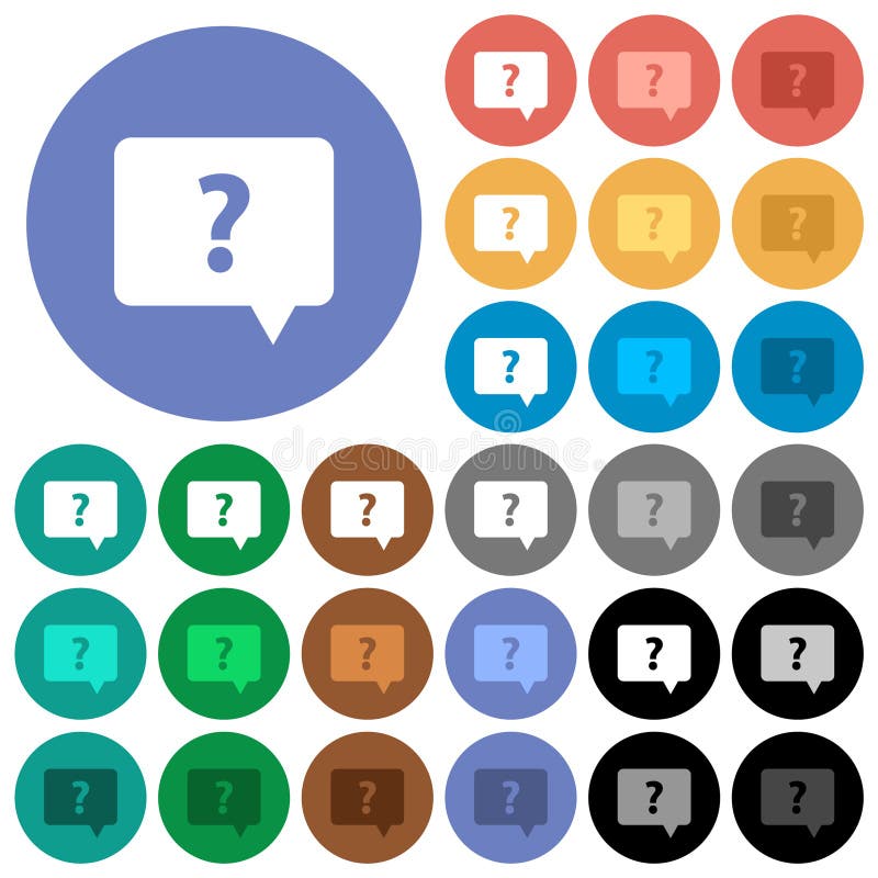 Rounded Square Help Chat Bubble Solid Round Flat Multi Colored Icons Stock Vector - Illustration ...