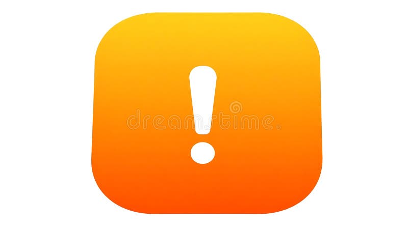 Orange Exclamation Mark Icon: Alert, Warning, Notification Symbol Stock ...