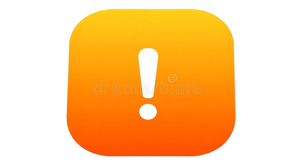 Orange Exclamation Mark Icon: Alert, Warning, Notification Symbol Stock ...