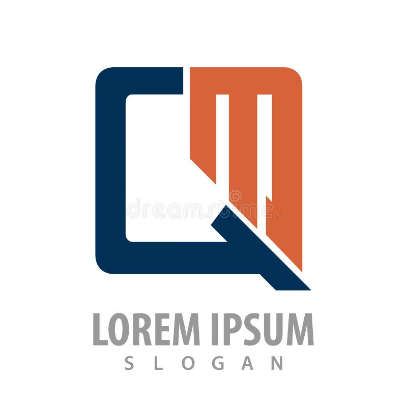 Rounded Square Initial Letter QM Logo Concept Design Stock Vector ...