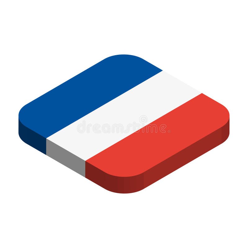 Rounded Square Isometric Vector Flag of France Stock Vector ...