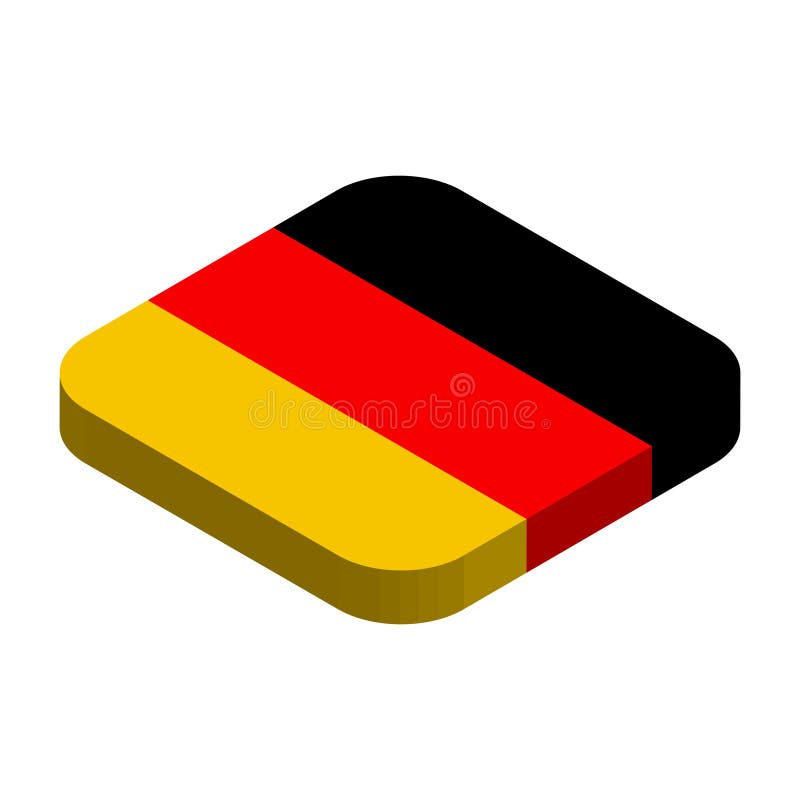 Rounded Square Isometric Vector Flag of Germany Stock Vector ...