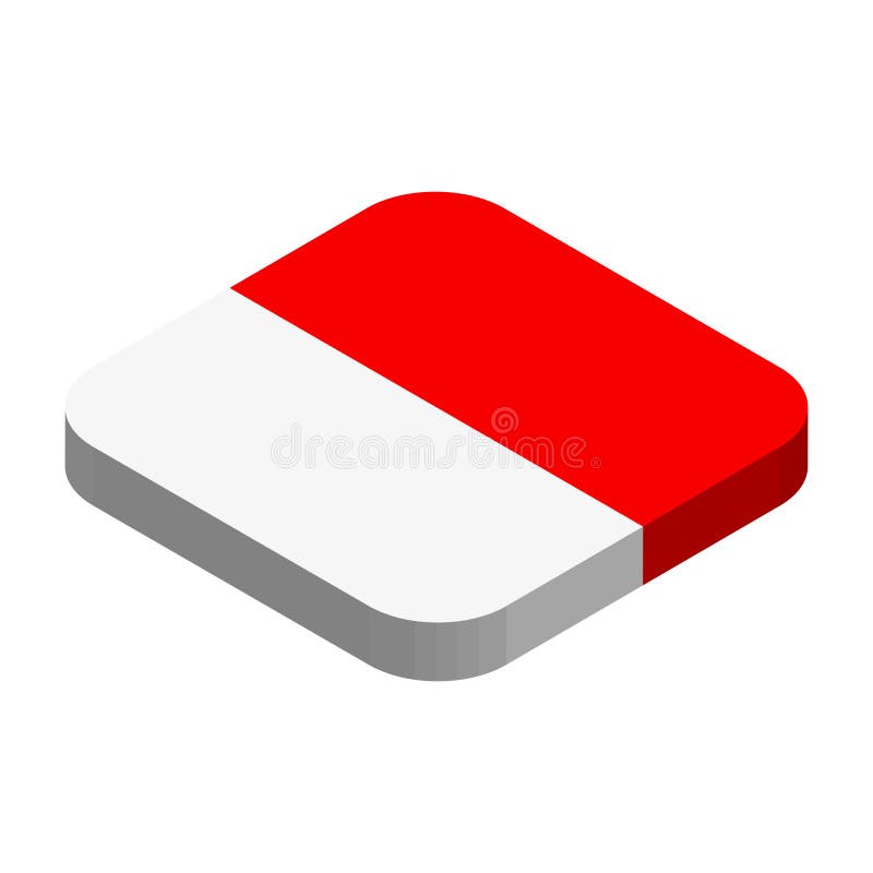Rounded Square Isometric Vector Flag of Indonesia Stock Vector ...
