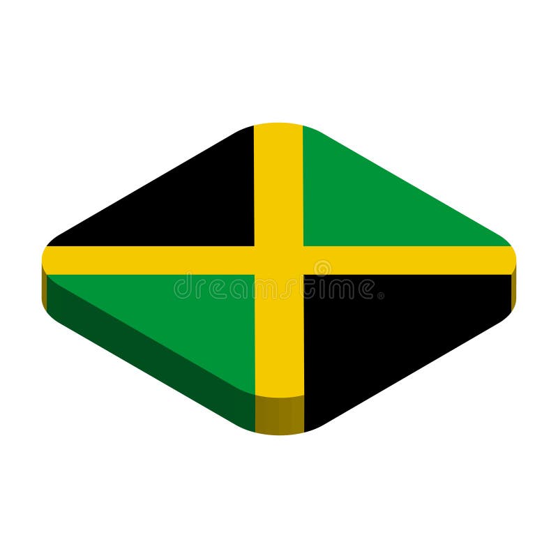 Rounded Square Isometric Vector Flag of Jamaica Stock Vector ...