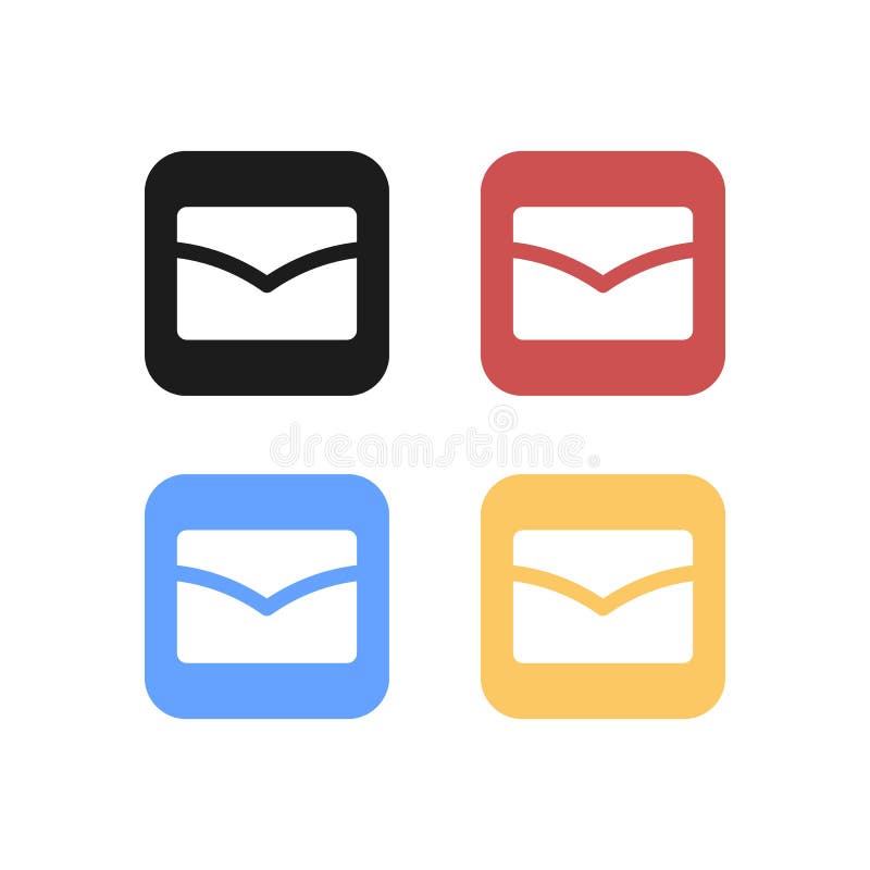 Rounded Square Mail Logo or Icon Stock Illustration - Illustration of ...
