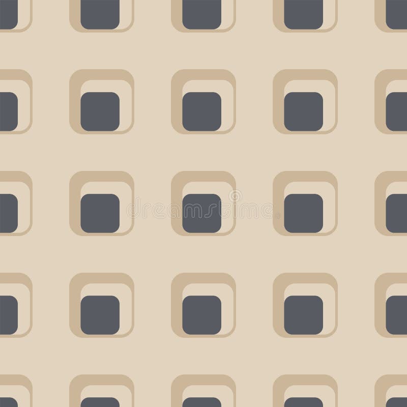 Rounded Square Mid-century Seamless Pattern Stock Vector - Illustration ...