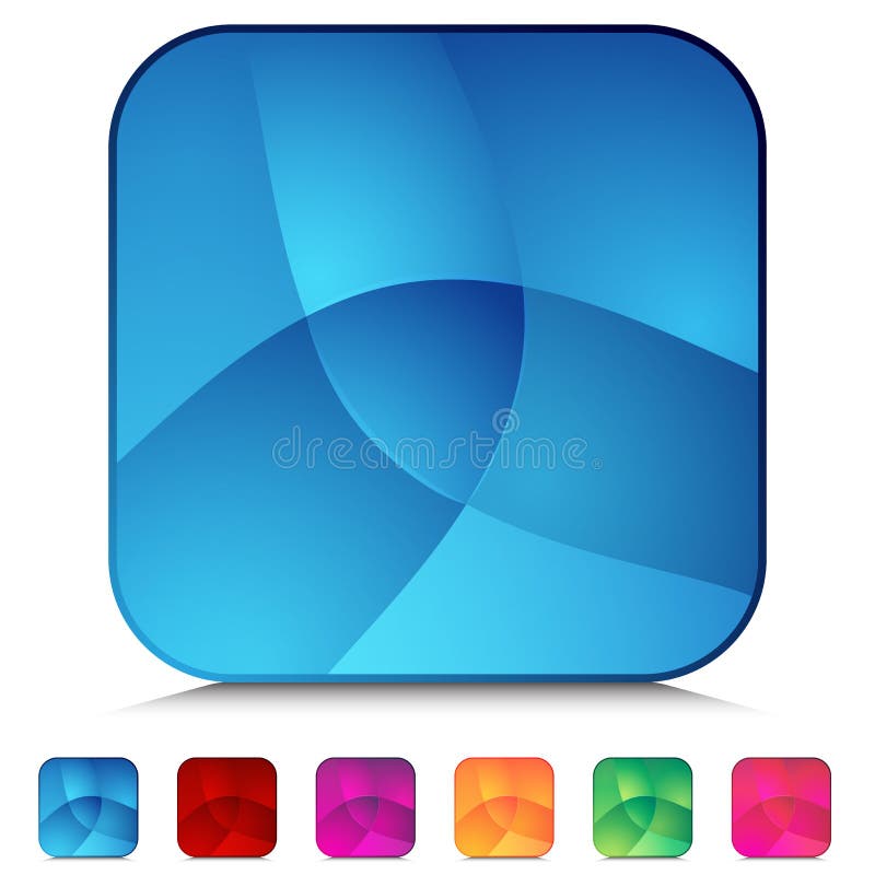 Rounded Square Mosaic Crystal Button Set Stock Vector - Illustration of ...