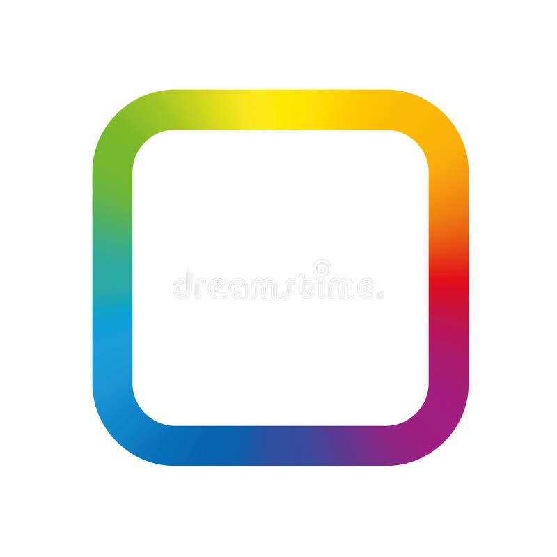 Rounded Square Rainbow Frame Squircle App Symbol Icon Stock Vector ...