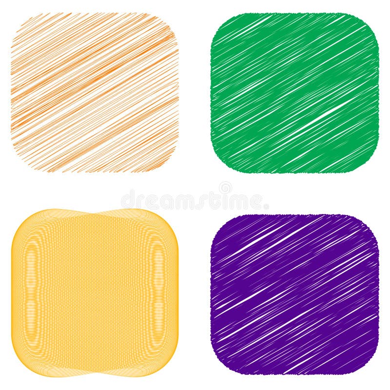 Rounded Square with Sketchy, Scribble, Doodle Effect Texture Stock ...