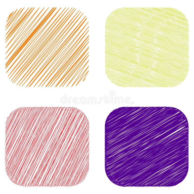 Rounded Square with Sketchy, Scribble, Doodle Effect Texture Stock ...