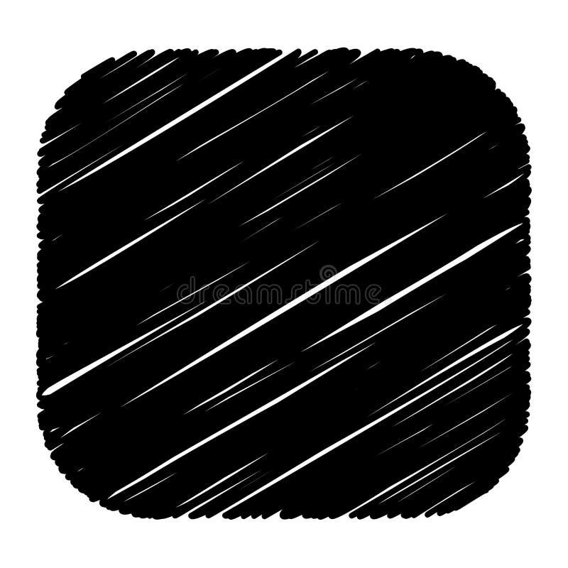 Rounded Square with Sketchy, Scribble, Doodle Effect Texture Stock ...
