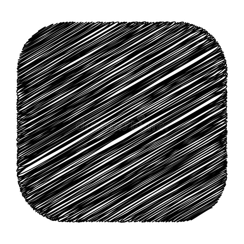 Rounded Square with Sketchy, Scribble, Doodle Effect Texture Stock ...