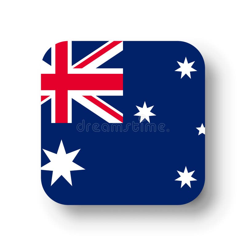Rounded Square Vector Flag of Australia Stock Vector - Illustration of ...