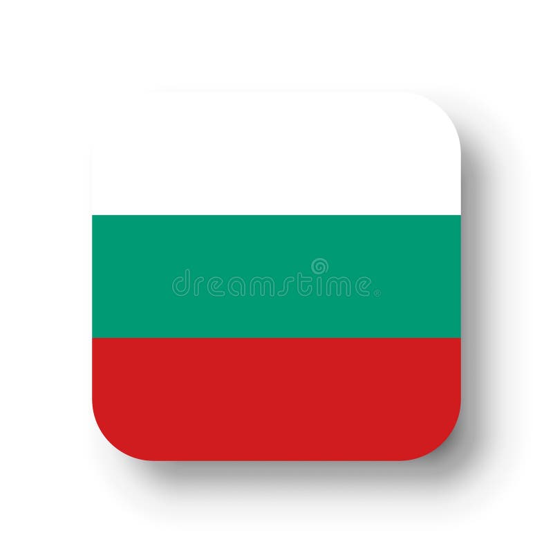 Rounded Square Vector Flag of Bulgaria Stock Vector - Illustration of ...