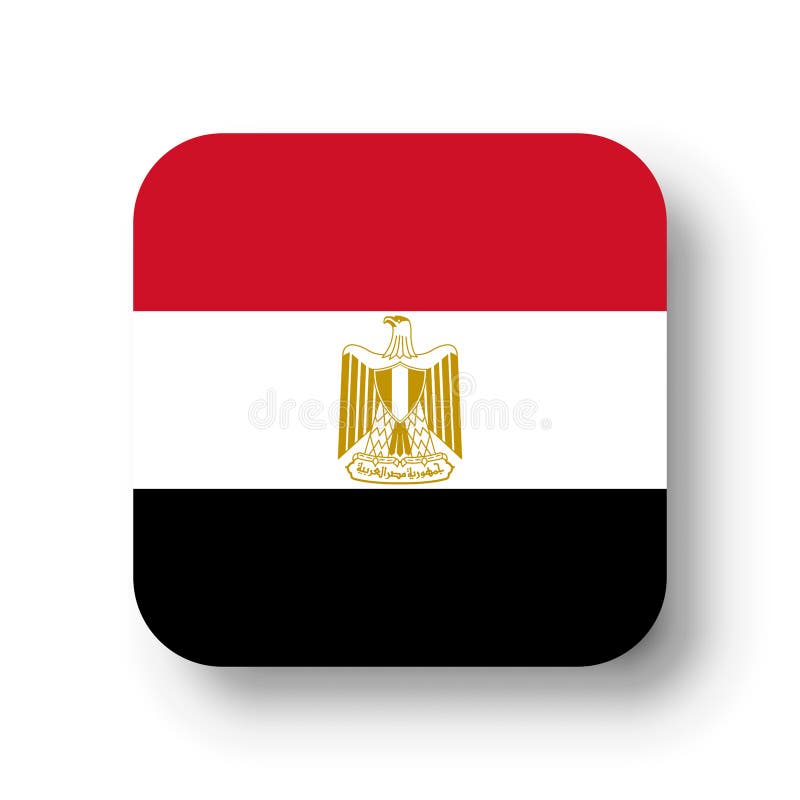 Rounded Square Vector Flag of Egypt Stock Illustration - Illustration ...