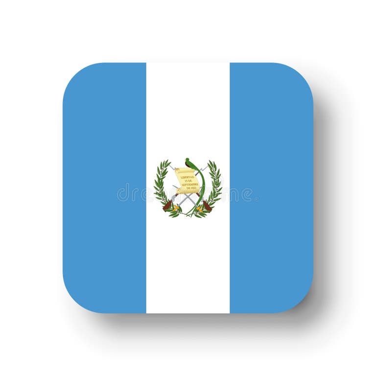 Rounded Square Vector Flag of Guatemala Stock Illustration ...