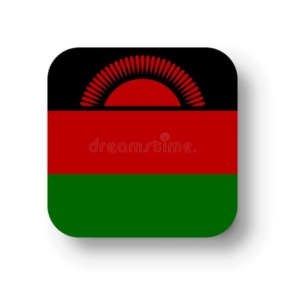Rounded Square Vector Flag of Malawi Stock Vector - Illustration of ...
