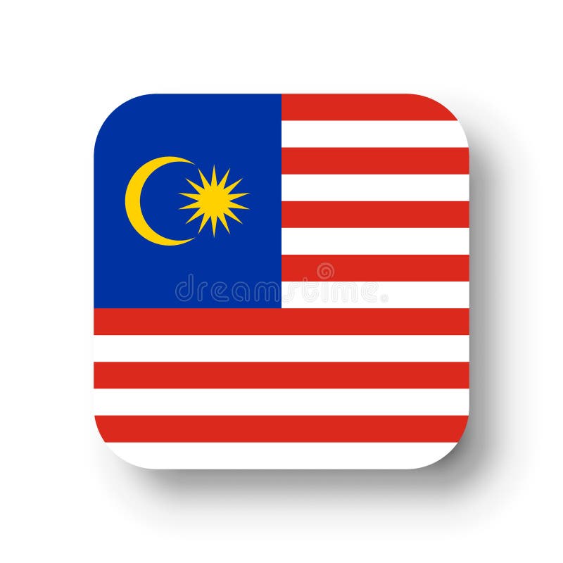 Rounded Square Vector Flag of Malaysia Stock Vector - Illustration of ...