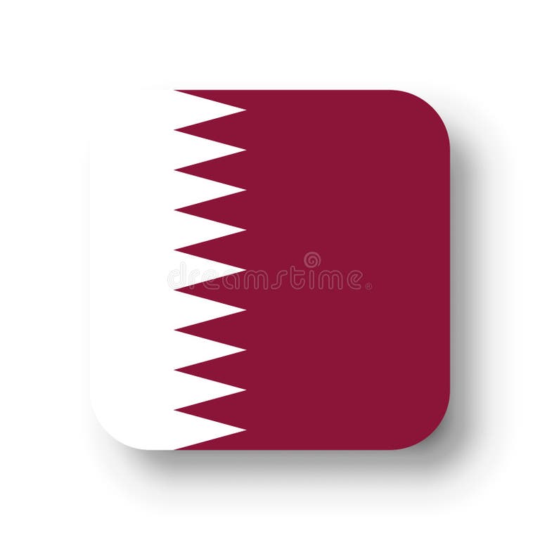 Rounded Square Vector Flag of Qatar Stock Illustration - Illustration ...