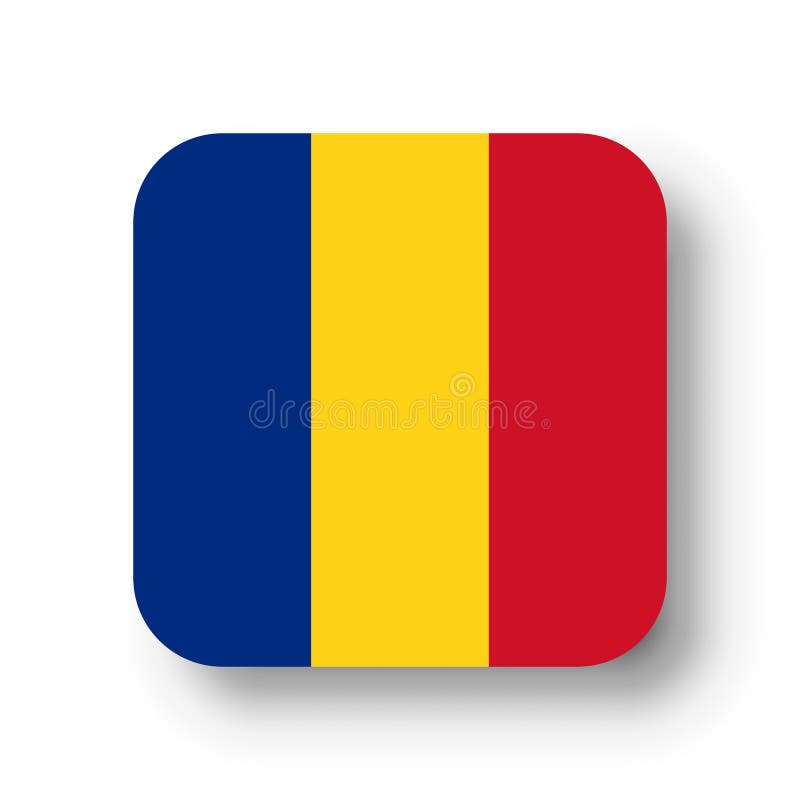 Rounded Square Vector Flag of Romania Stock Vector - Illustration of ...