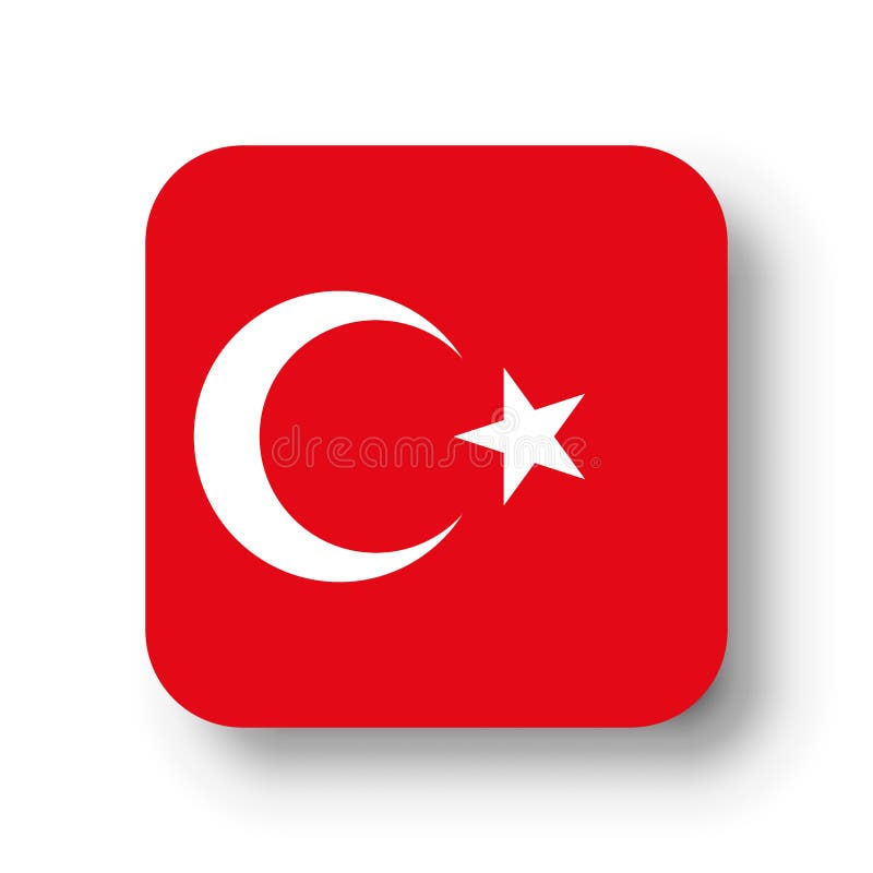Rounded Square Vector Flag of Turkey Stock Vector - Illustration of ...
