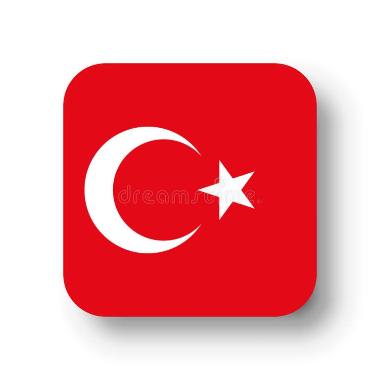 Rounded Square Vector Flag of Turkey Stock Vector - Illustration of ...
