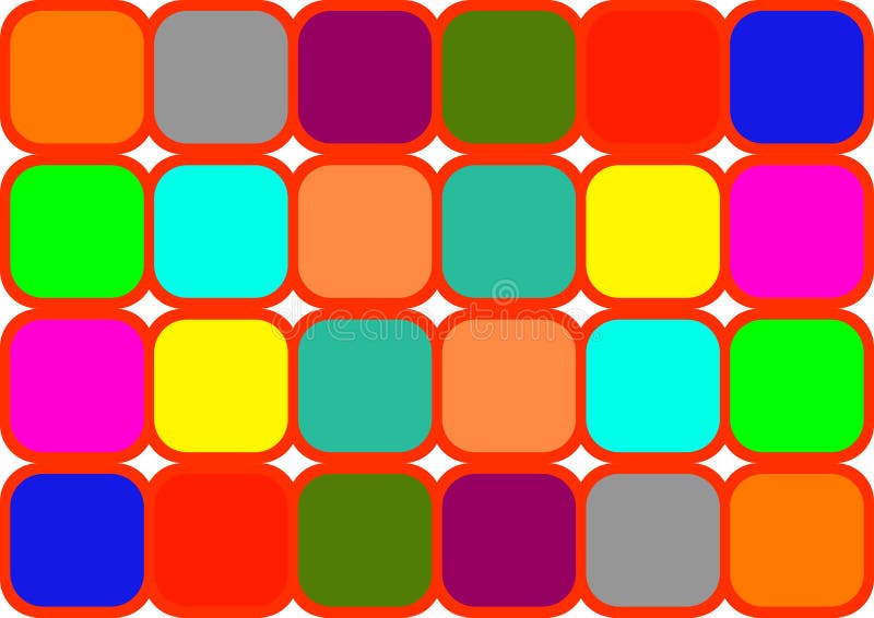 Rounded Squares of Different Colors on a White Background Stock ...