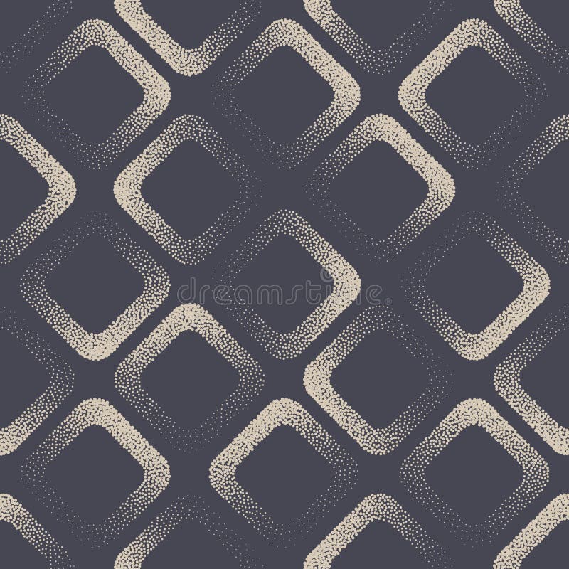Rounded Squares Dotwork Seamless Pattern Geometric Vector Abstract ...