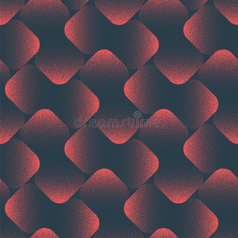 Rounded Squares Tilted Seamless Pattern Trendy Vector Red Abstract ...