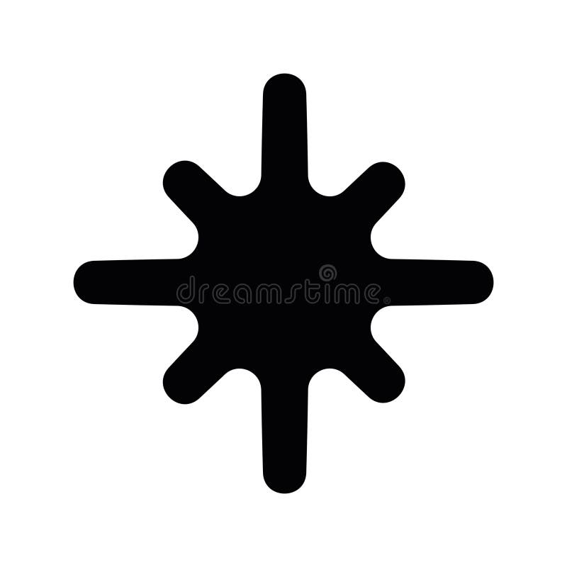 Rounded star black stock vector. Illustration of glow - 342739738
