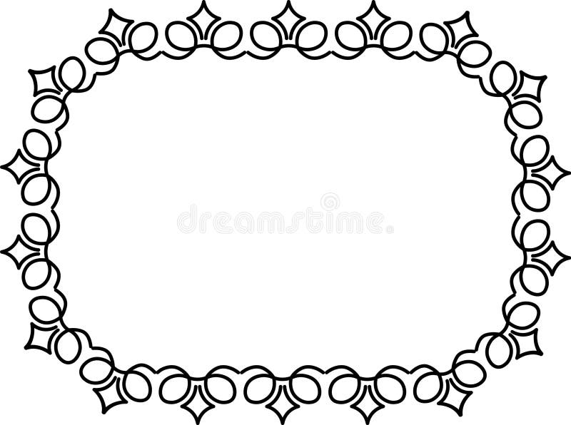 Rounded Stitch Border Frame Stock Vector - Illustration of frame ...