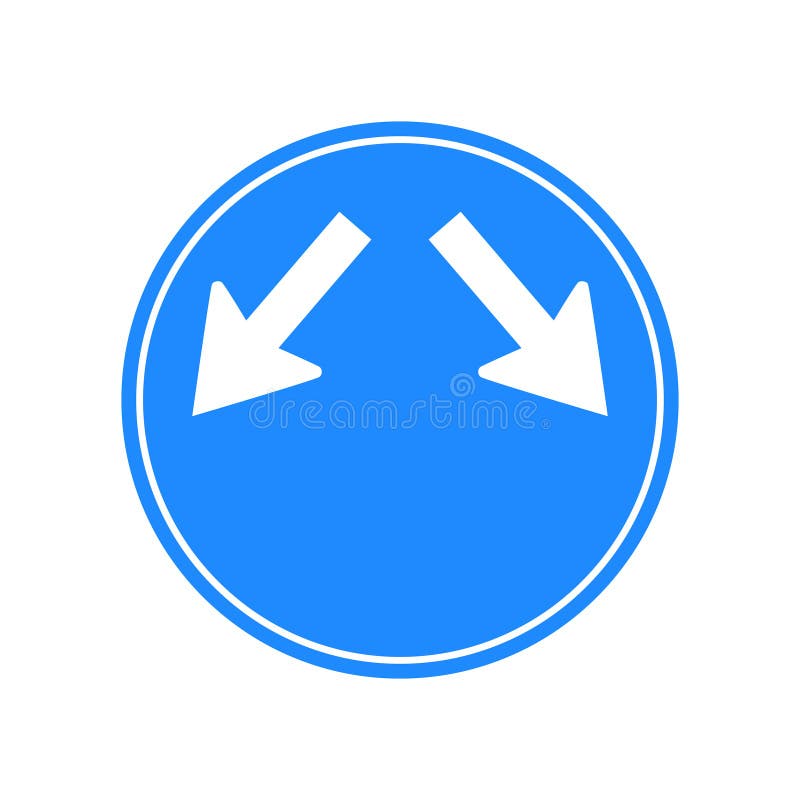 Rounded Traffic Signal in Blue and White, Isolated on White Background ...