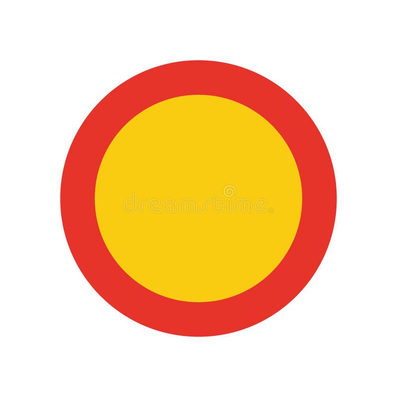 Rounded Traffic Signal in Yellow and Red, Isolated on White Background ...