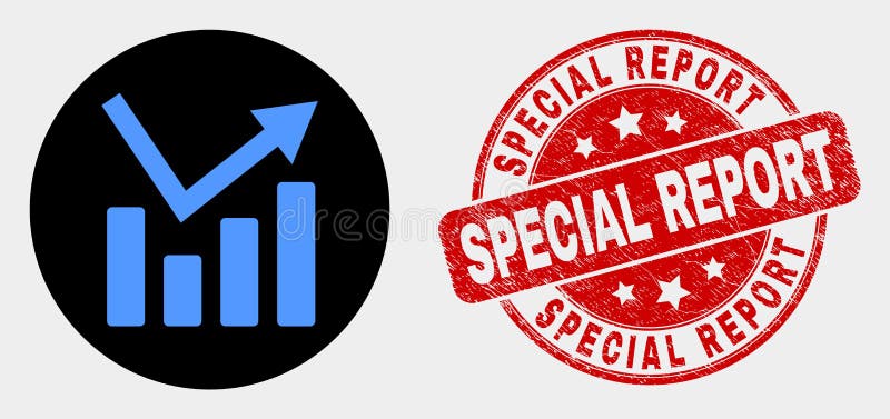 Vector Trend Chart Icon and Distress Special Report Watermark Stock ...