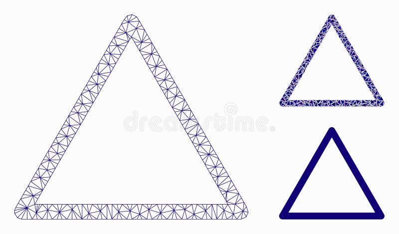 Rounded Triangle Frame Vector Mesh 2D Model and Triangle Mosaic Icon ...
