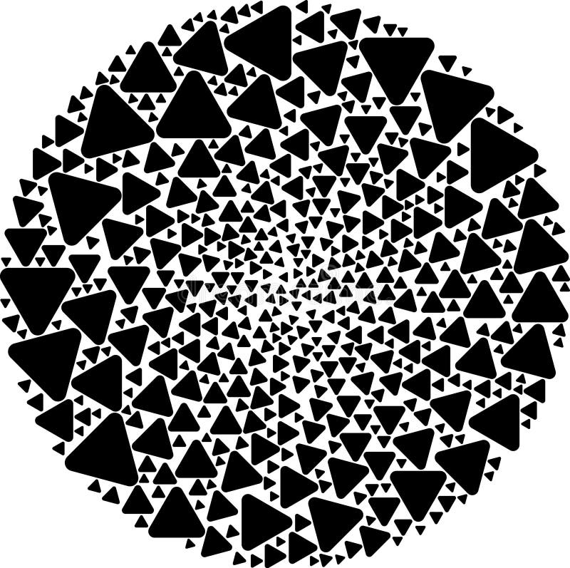 Rounded Triangle Icon Explosion Round Globula Mosaic Stock Vector ...