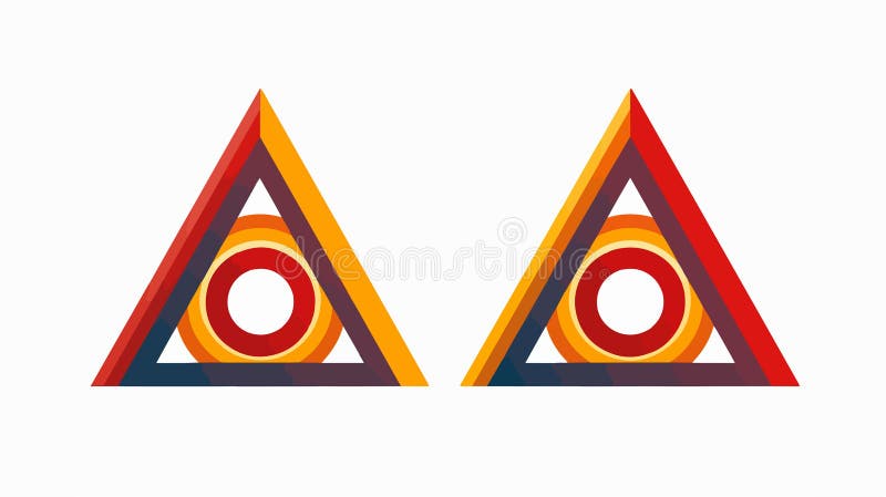 Rounded and Triangular Striped Logo Cartoon Stock Vector - Illustration ...
