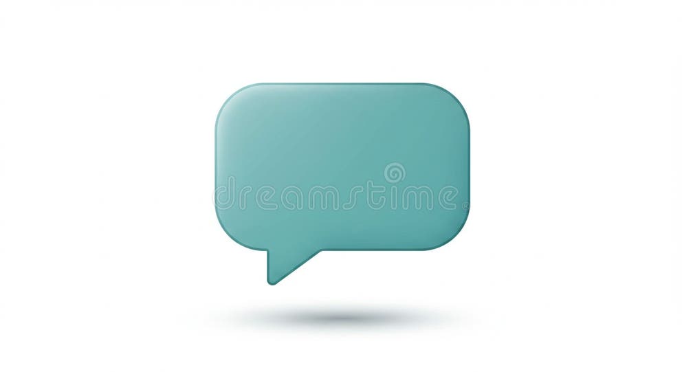 Rounded Turquoise Speech Bubble with a Shadow Underneath, Floating ...
