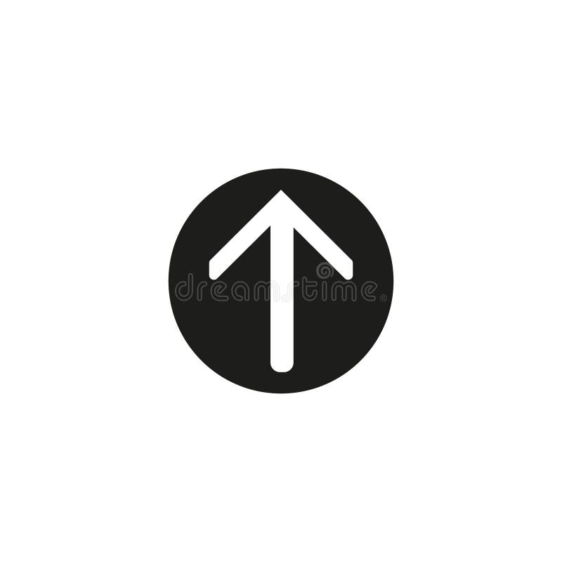 Rounded Up Arrow or Up Directional Arrow Flat Vector Icon for Apps and ...
