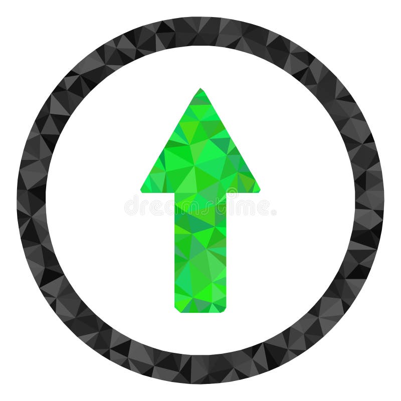 Rounded Up Arrow Polygonal Lowpoly Flat Icon Stock Vector ...