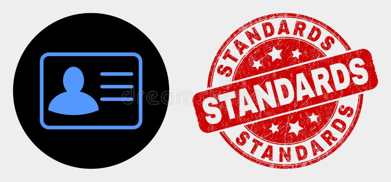 Vector User Card Icon and Scratched Standards Watermark Stock Vector ...