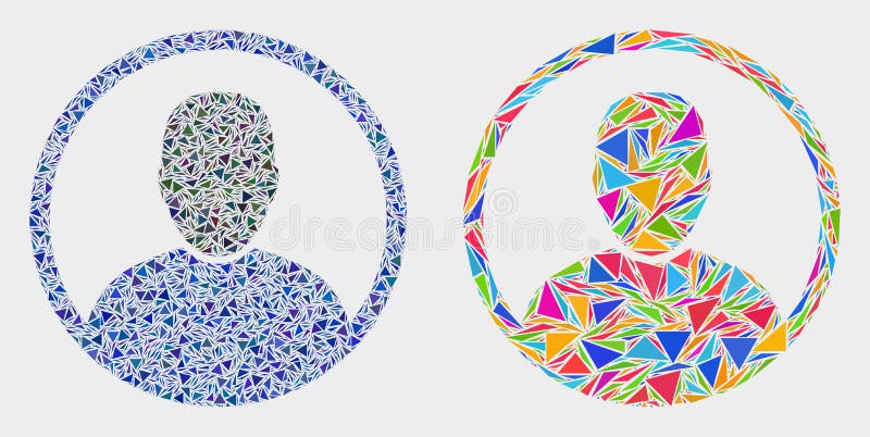 Vector Rounded User Portrait Mosaic Icon of Triangle Items Stock Vector ...