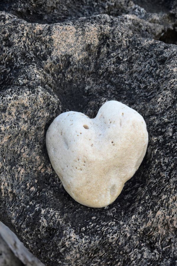 Rounded White Natural Heart Shaped Stone Stock Image - Image of love ...